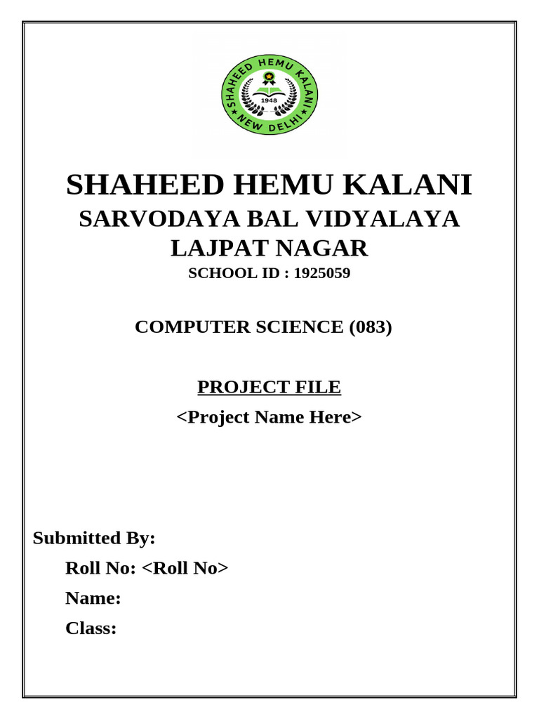 SHK Project Front Page | PDF