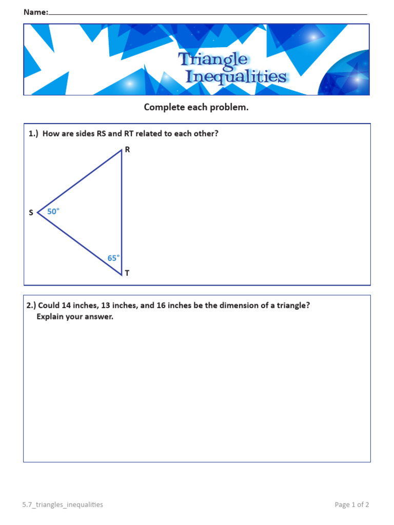Triangle Inequalities and Theorems Guide | PDF