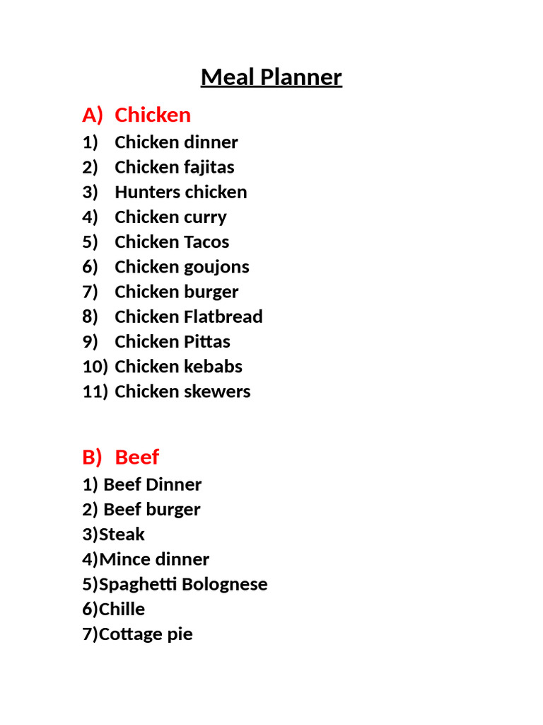 Meal Planner | PDF