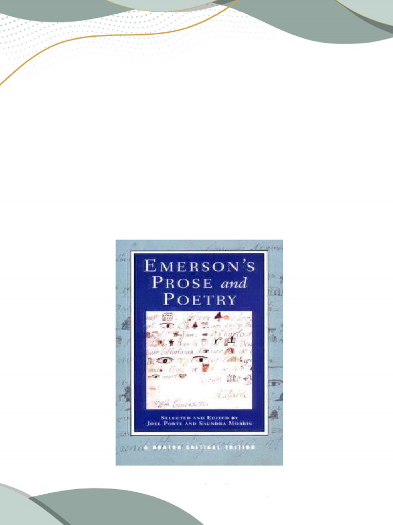 (Ebook) Emerson's Prose and Poetry by Ralph Waldo Emerson Joel Porte ...