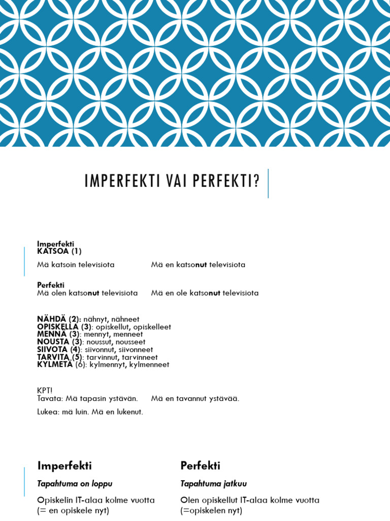 Imperfekti Vai Perfekti | PDF