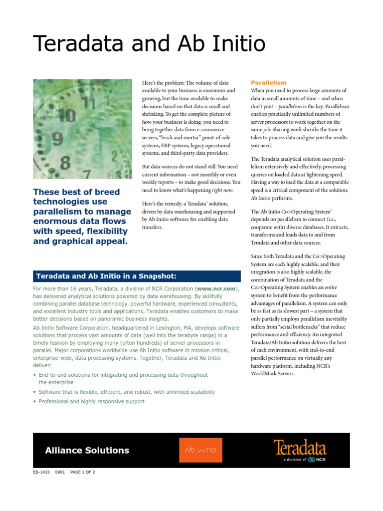 Teradata & Abinitio | Download Free PDF | Data Warehouse | Parallel Computing