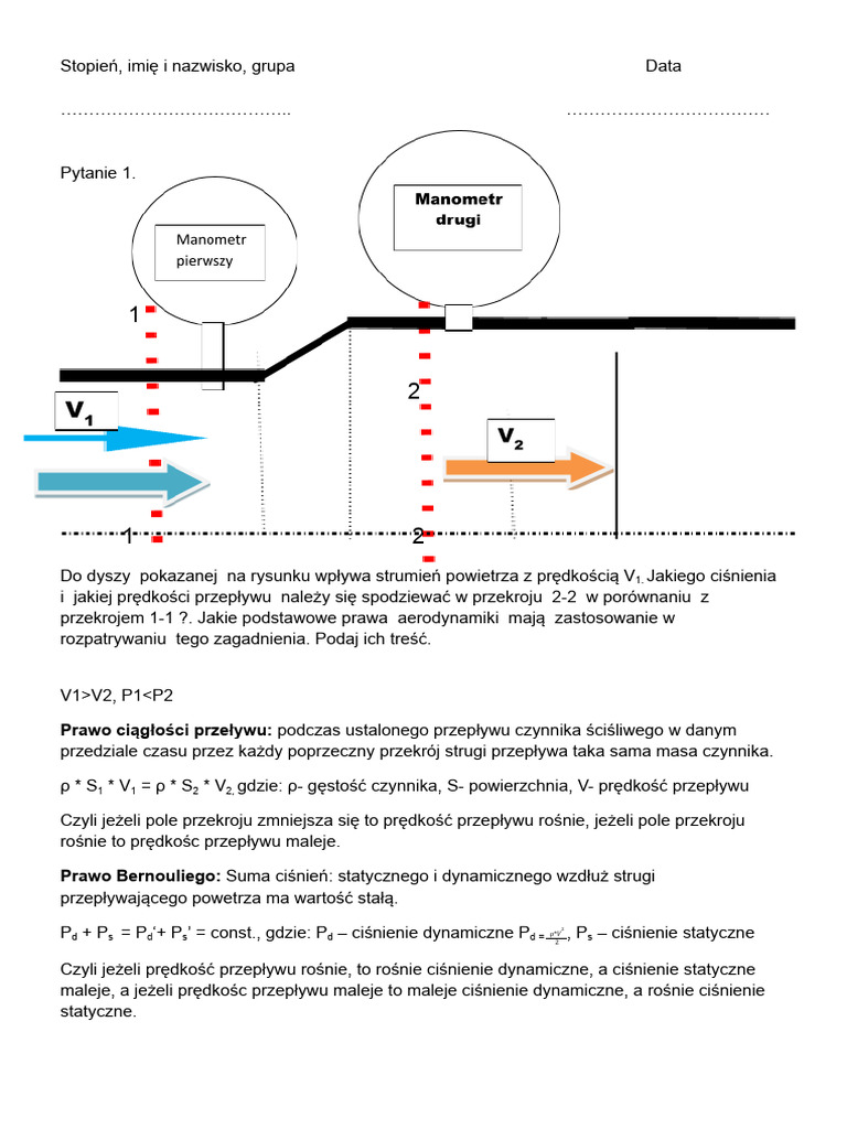 Odpowiedzi Sprawdzian - Aerodynamika - Wersja Druga | PDF