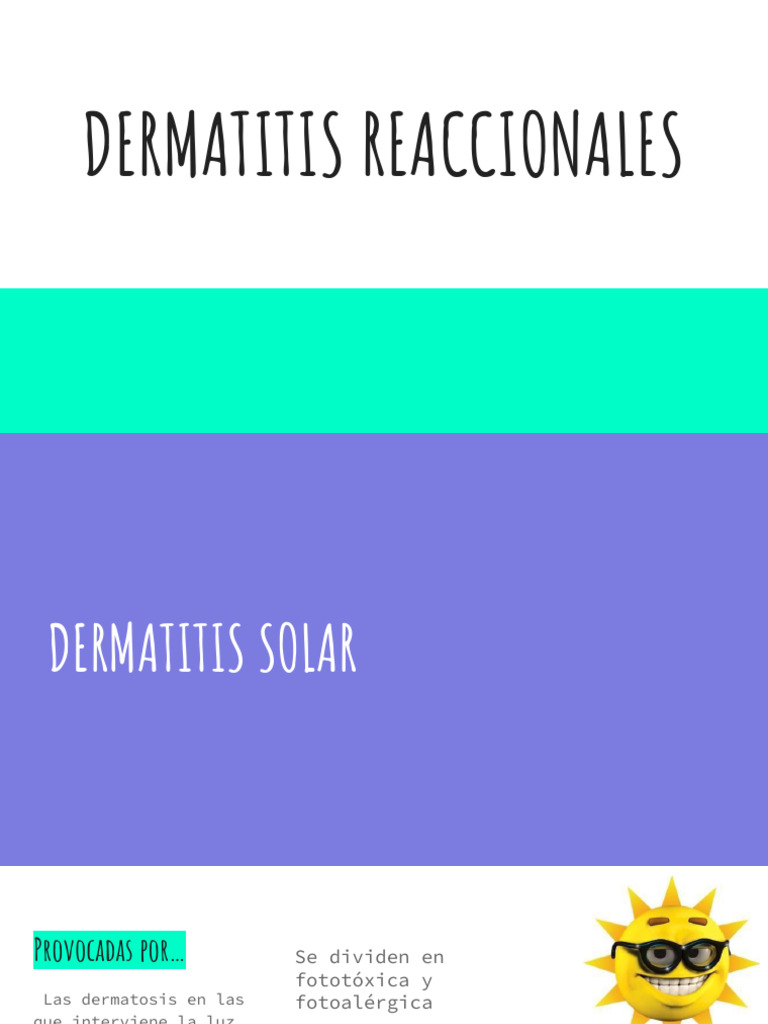 Tipos y Tratamientos de Dermatitis Solar | PDF | Especialidades Medicas ...