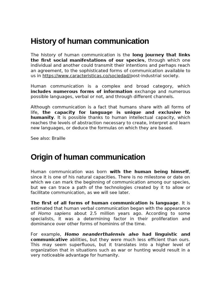 History of Human Communication | PDF | Communication | Human Voice