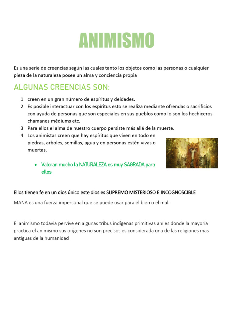 Creencias del Animismo y su Significado | PDF