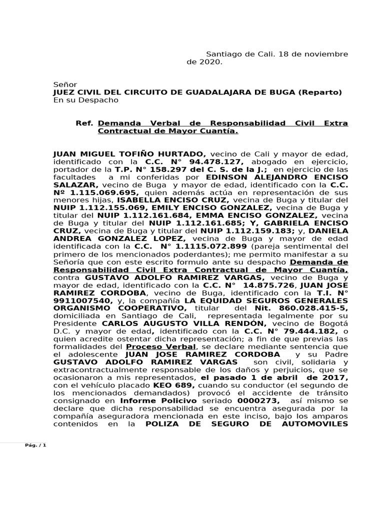 Demanda ENCISO | PDF | Reaseguro | Daños y perjuicios