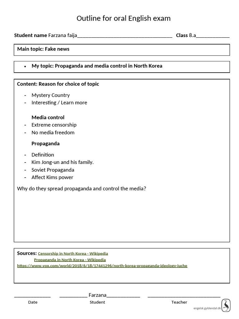 Outline Oral Exam - Template - Word | PDF