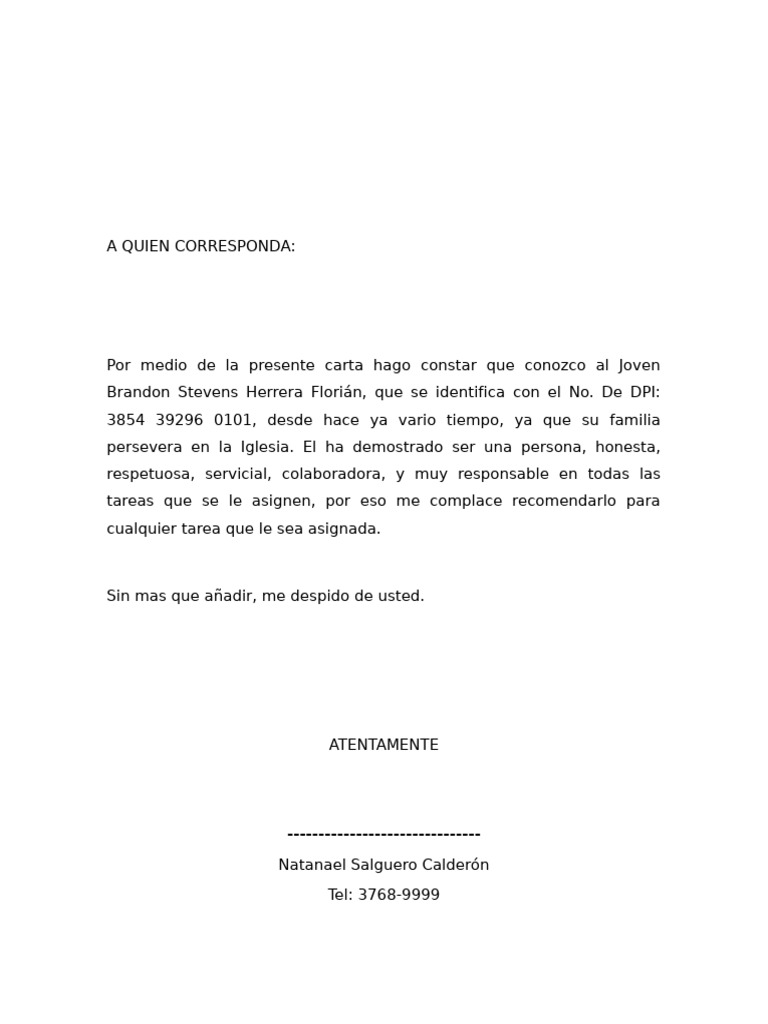 A Quien Corresponda | PDF