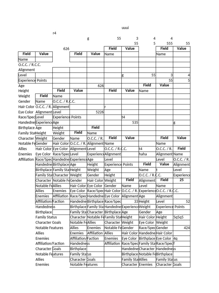 Rifts - Google - Sheets - Character - Sheet 11112a | PDF | Gaming ...