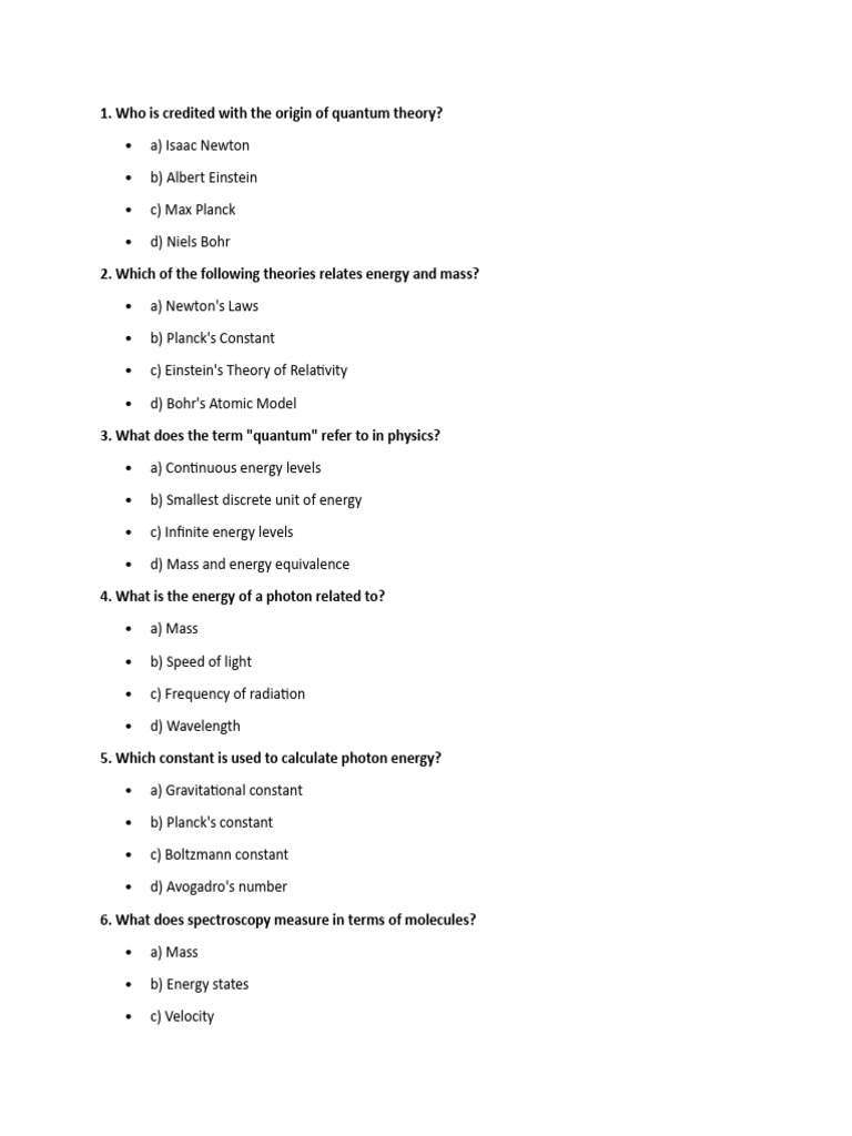 Advanced Spectroscopy Sheet 1 | PDF | Electromagnetic Radiation ...