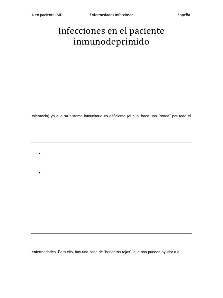 Infecciones en Pacientes Inmunodeprimidos | PDF | Infección | Sistema ...