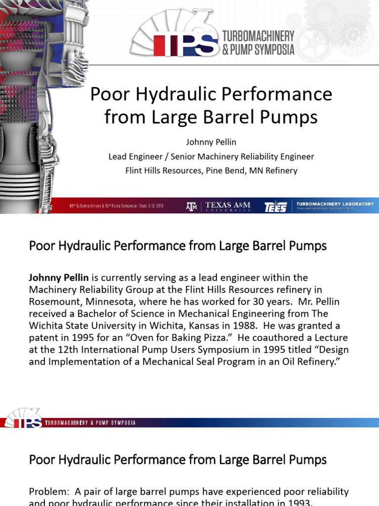 Poor Hydraulic Performance From Barrel Pump | PDF | Pump | Mechanical ...