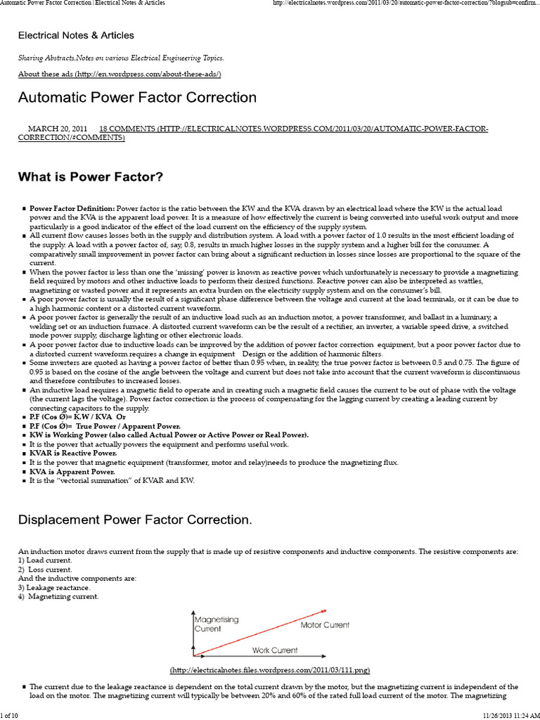 kVAr Calculation | PDF | Electric Motor | Capacitor