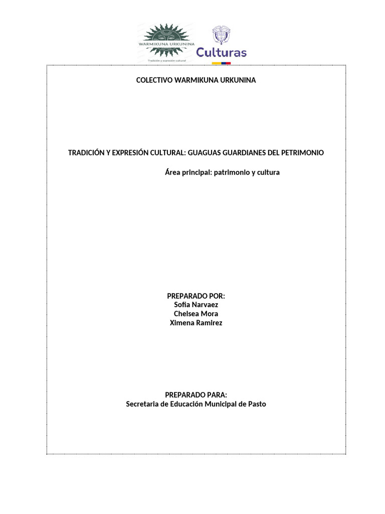 Proyecto Jovenes Por El Cambio Ximena Rami | PDF | Patrimonio cultural | Bienes (Ley)