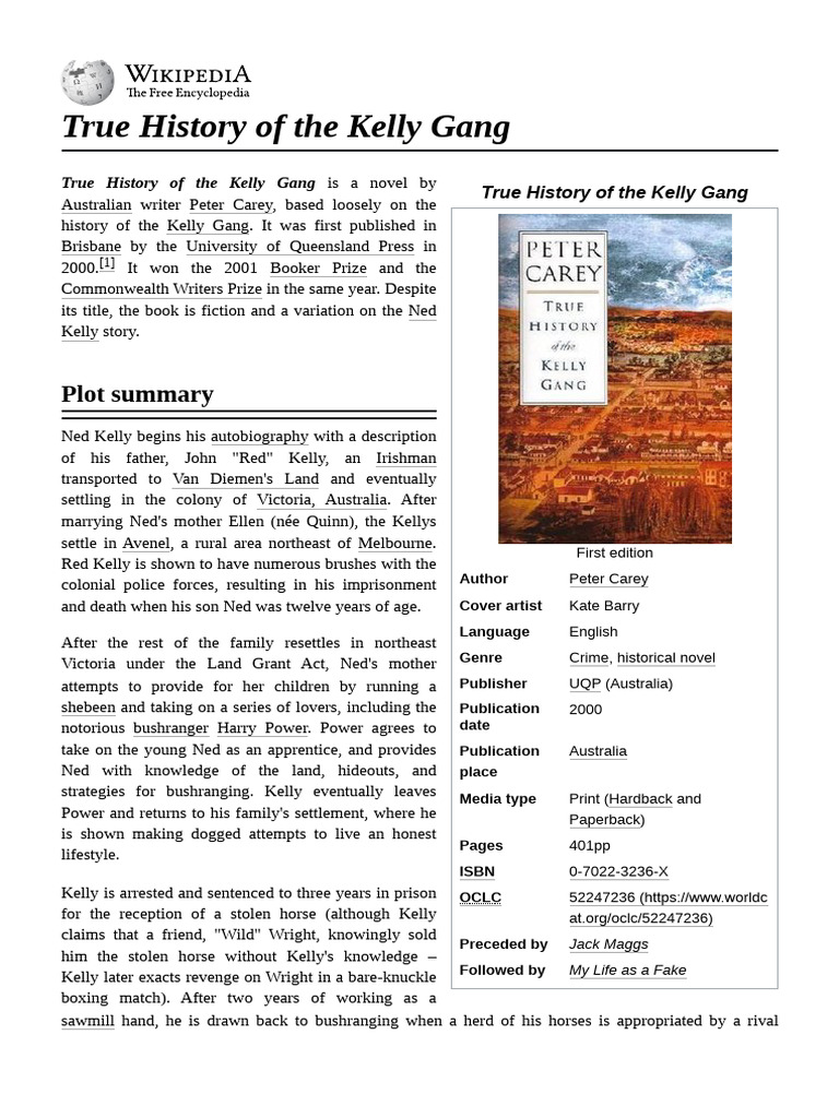 True History of The Kelly Gang | PDF