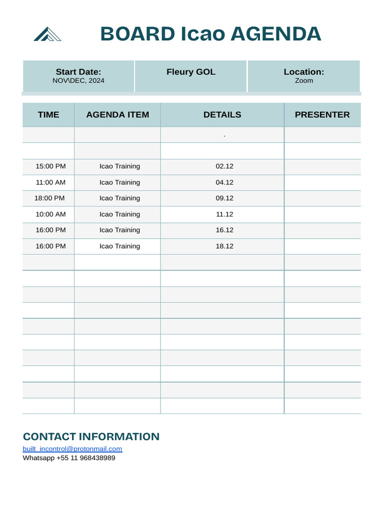 ICAO Board Meeting Agenda | PDF
