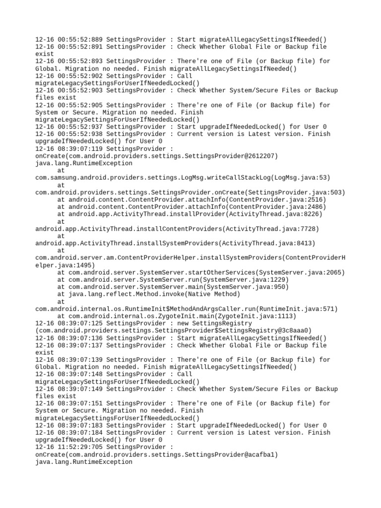 Settings Provider | PDF | Software | System Software