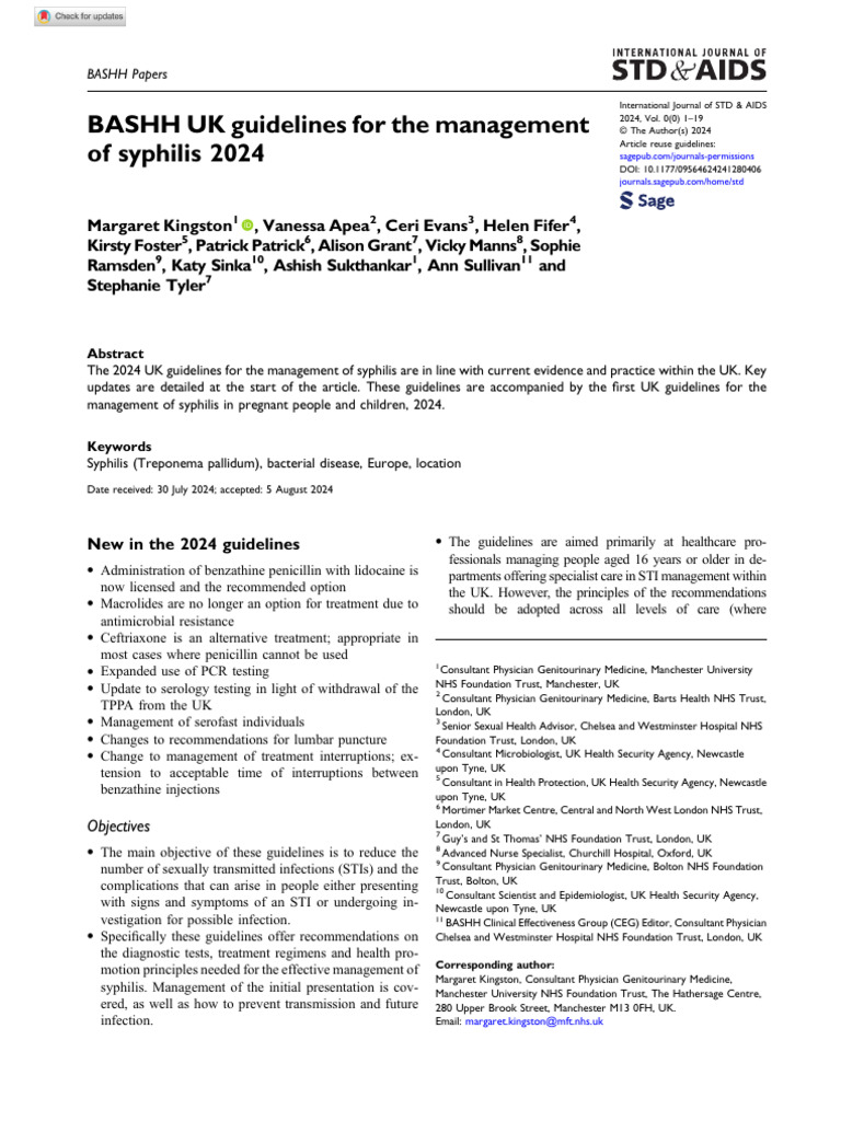 Syphilis 2024 | PDF | Serology | Infection