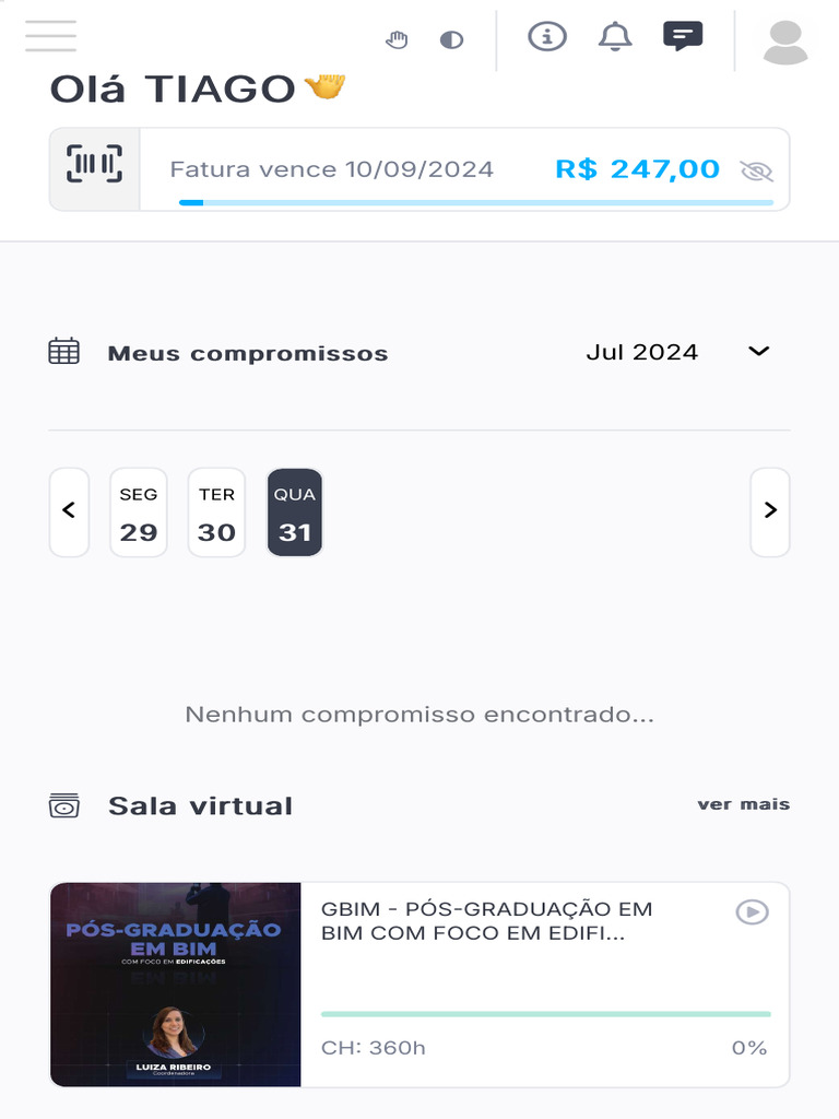 Fatura e Compromissos de Tiago | PDF