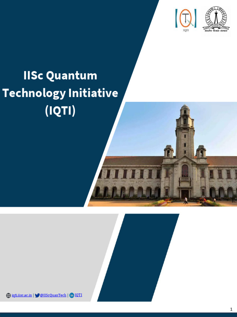 IISc Quantum Technology Initiative | PDF | Quantum Computing | Microscopy