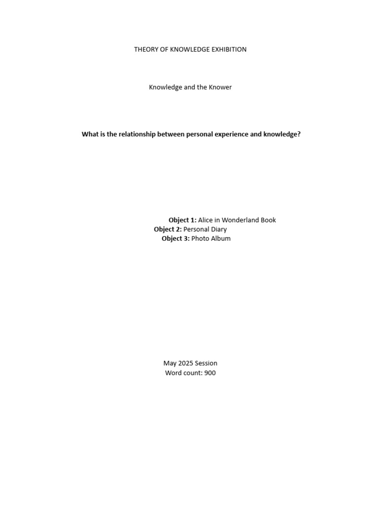 Juliao, Isabella. IA TOK. | PDF | Knowledge | Experience