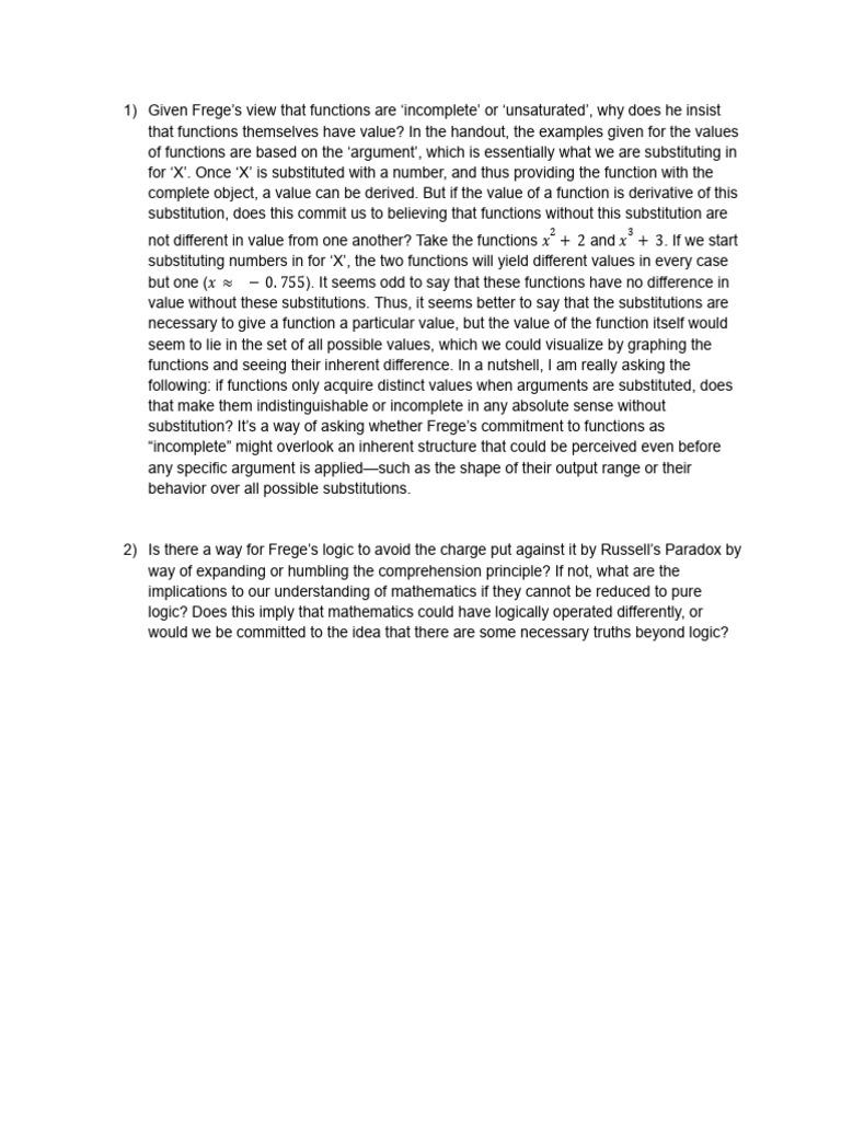 Metaphysics Questions - Google Docs | PDF