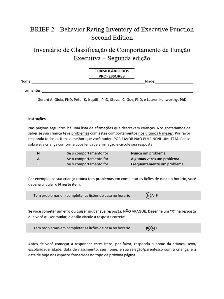 BRIEF 2 - Protocolo 2 - Professores | PDF