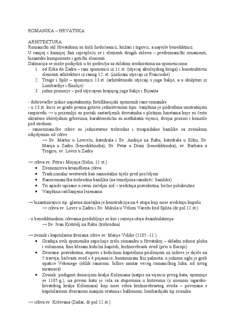 ROMANIKA U Hrvatskoj | PDF