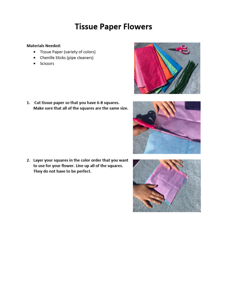 How to Make Tissue Paper Flowers | PDF