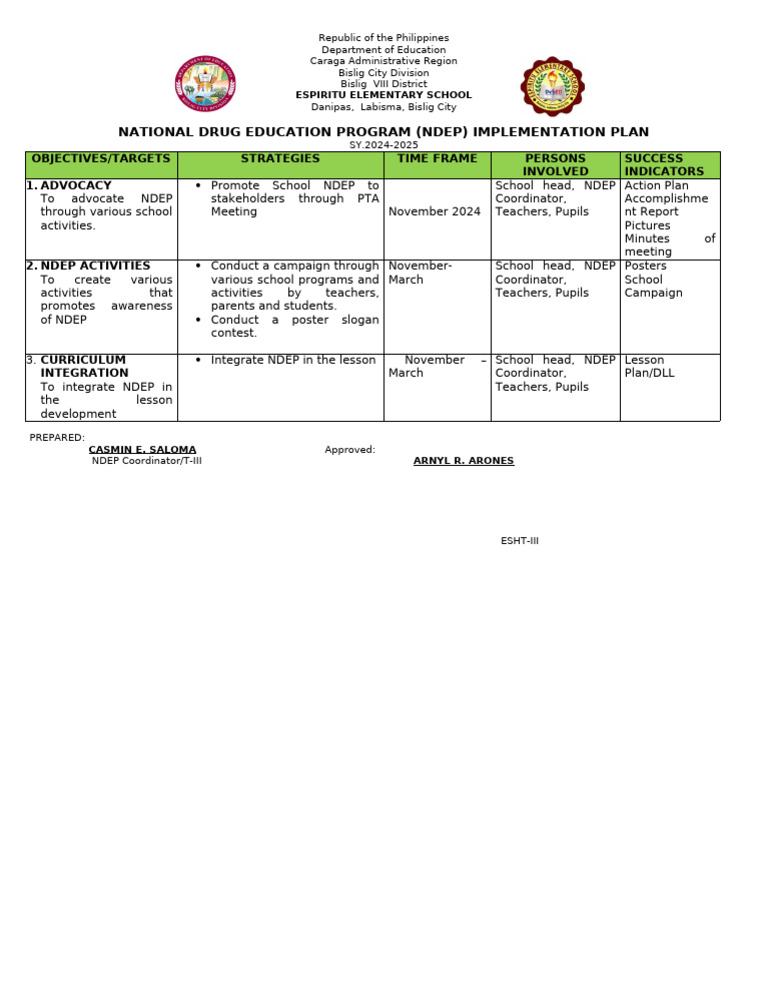 Ndep Action Plan (2024-2025) | PDF