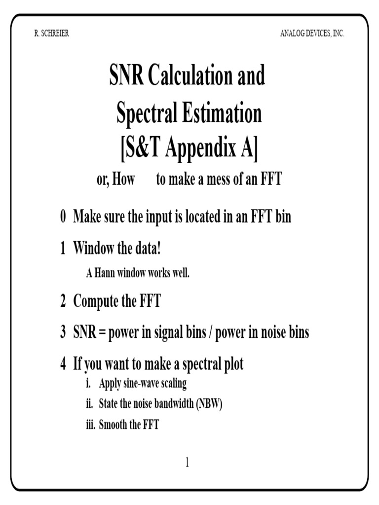 FFT For Delta-Sigma Spectrum Estimation | PDF | Spectral Density ...