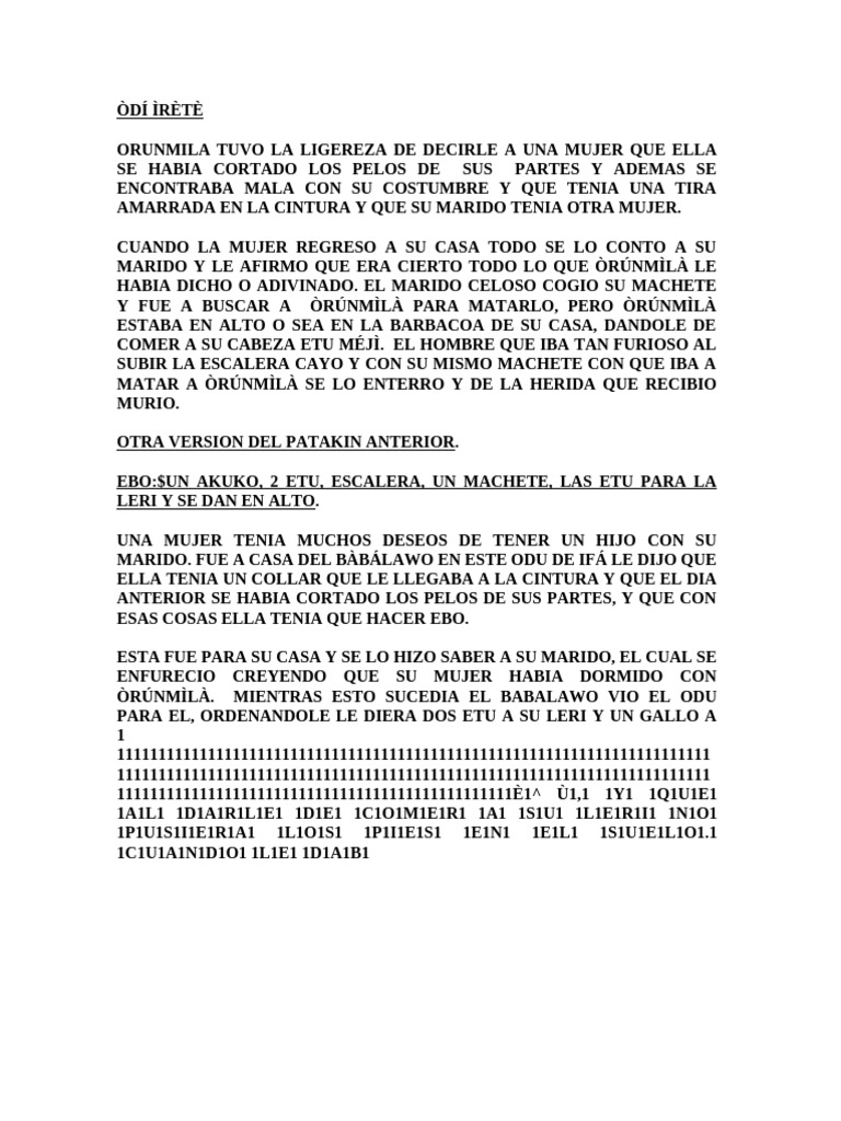 Òdí Ìrètè: Conflictos y Revelaciones | PDF