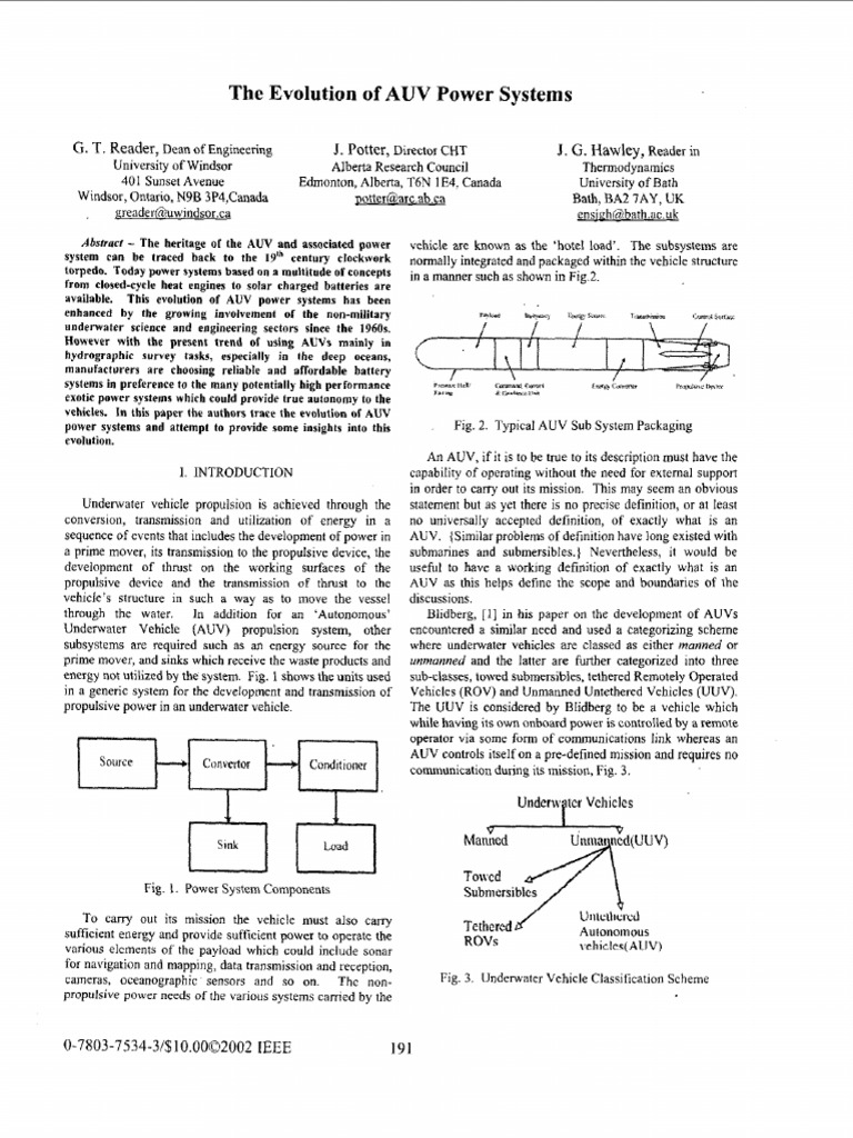The Evolution of AUV Power Systems | PDF | Submarines | Torpedo