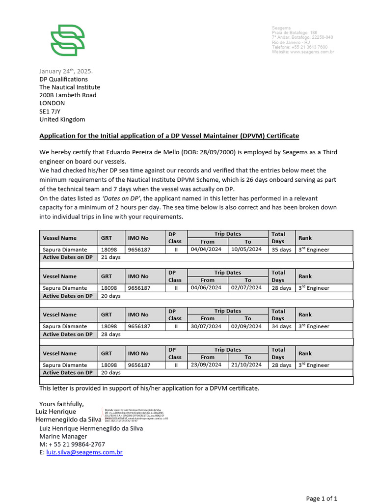DPVM Certificate Application | PDF