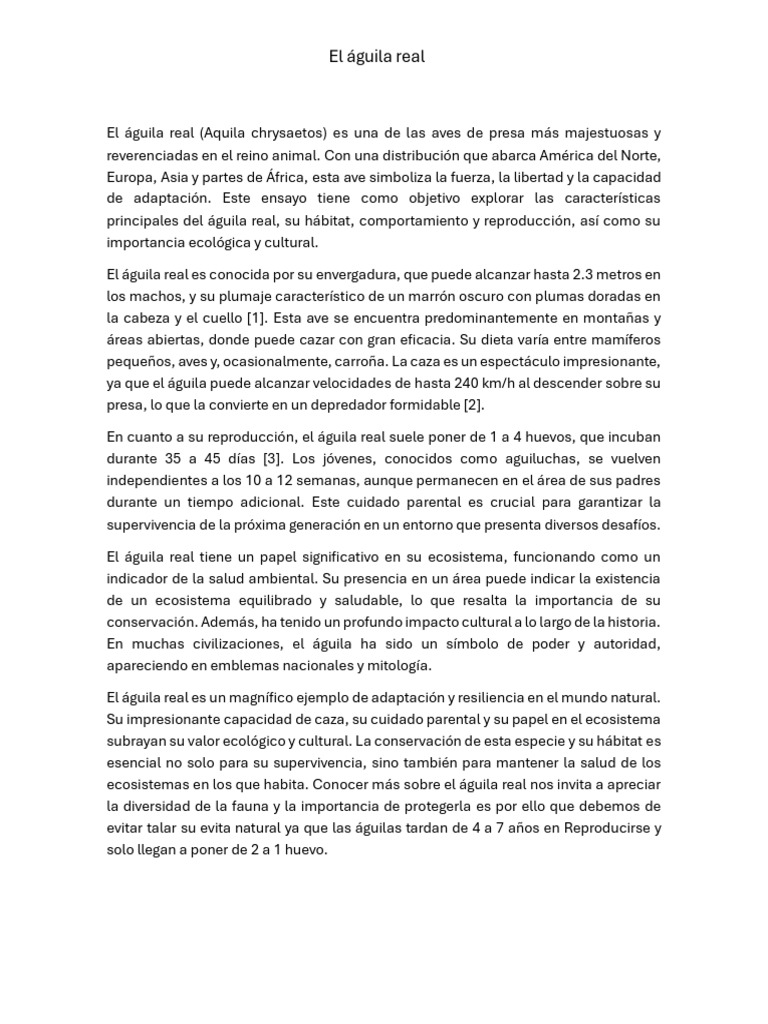 Ensayo Expositivo | PDF | Aves | Águila