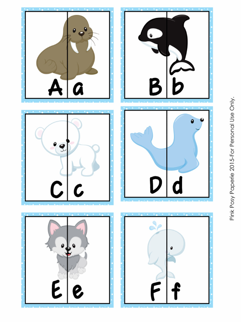 Arctic Animals Letter Match Puzzles - Page 1 | PDF
