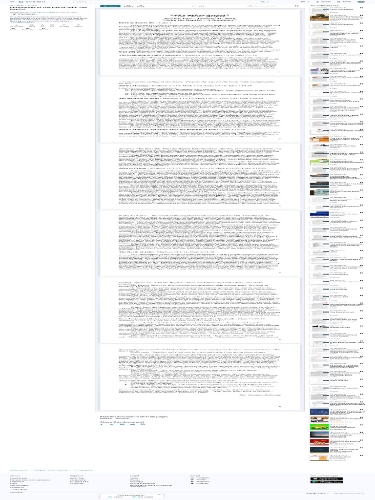 Chronology of the Life of John the Baptist | PDF | Herod Antipas | Jesus | PDF | John The ...