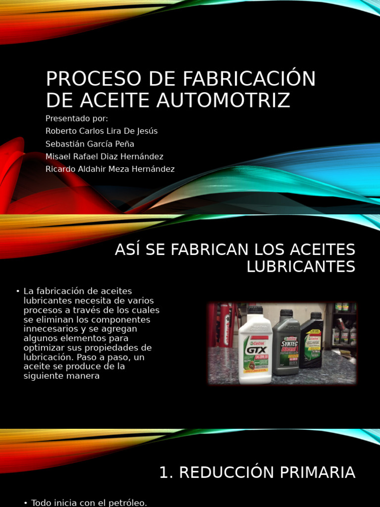 Proceso de Fabricación de Aceite Automotriz | PDF | Lubricante | Petróleo
