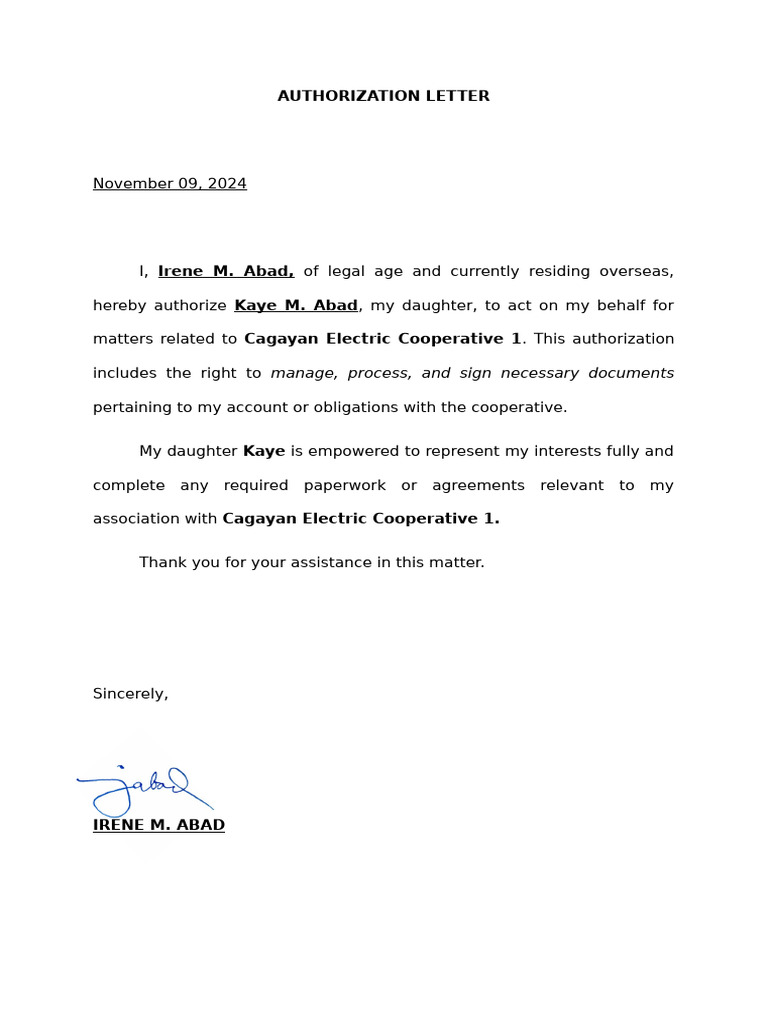 Authorization for Utility Management | PDF