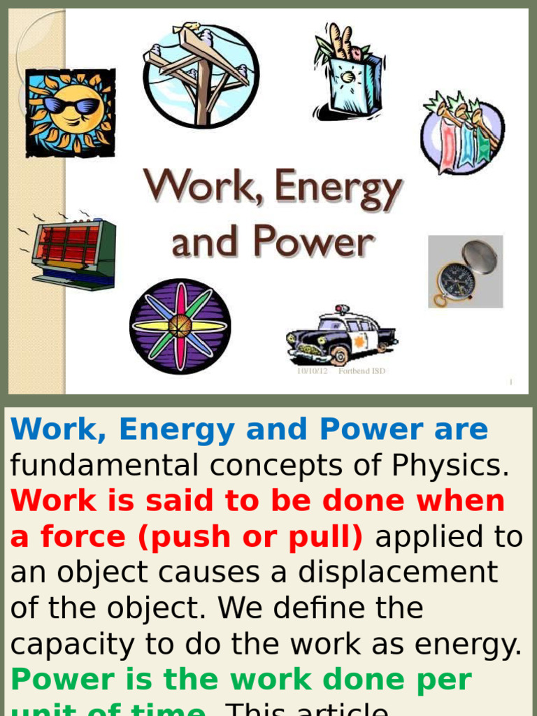 Work Energy and Power g8 | PDF | Force | Power (Physics)