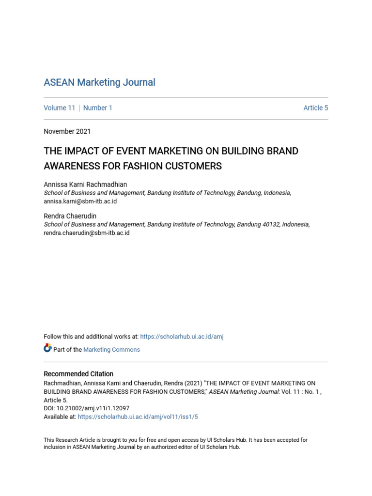 The Impact of Event Marketing On Building Brand Awareness For Fas | PDF ...