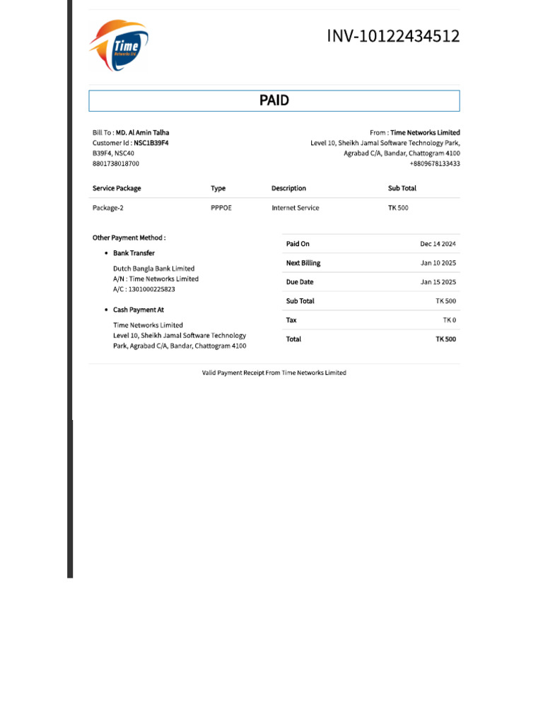 Internet Bill | PDF