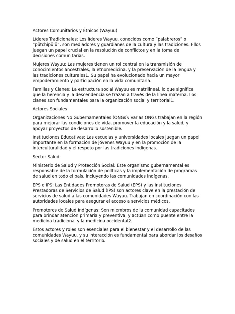 Actores Comunitarios y Étnicos | PDF