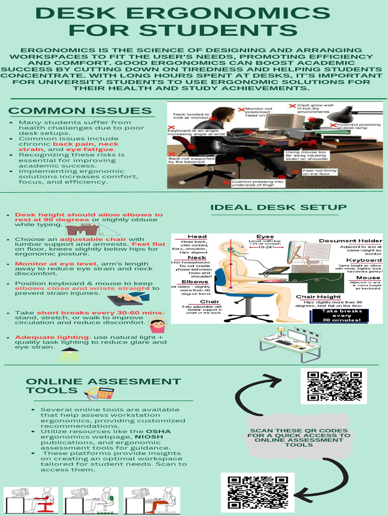Desk Ergonomics For Students | PDF