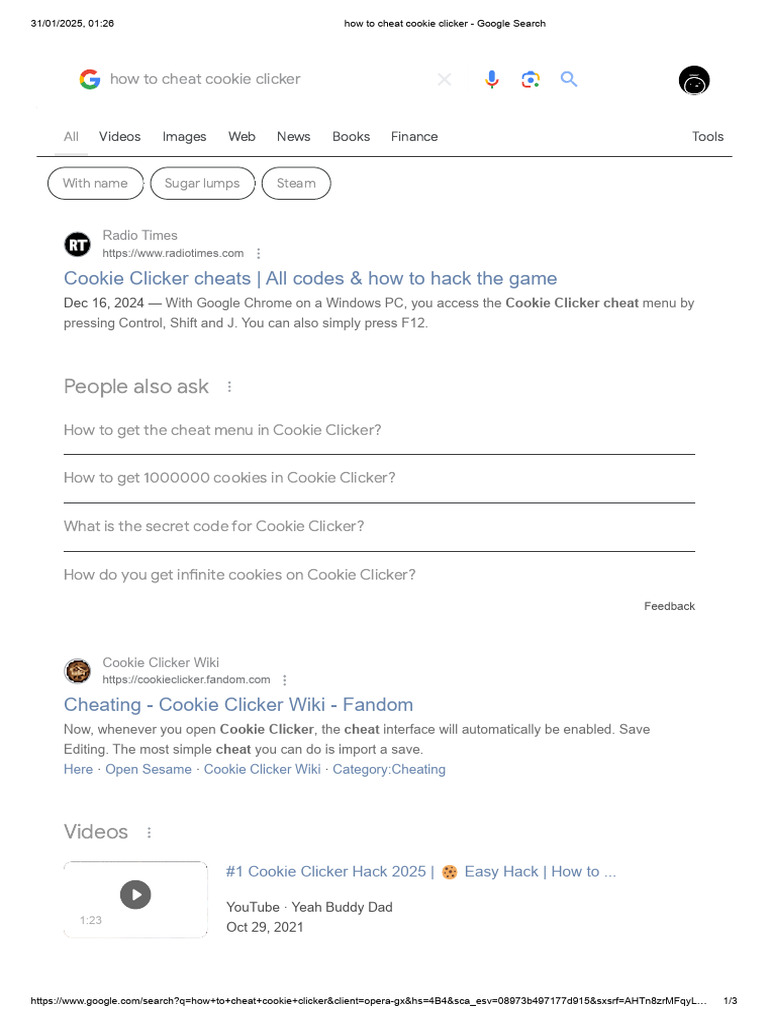 how to cheat cookie clicker - Google Search | PDF | Cheating In Video ...