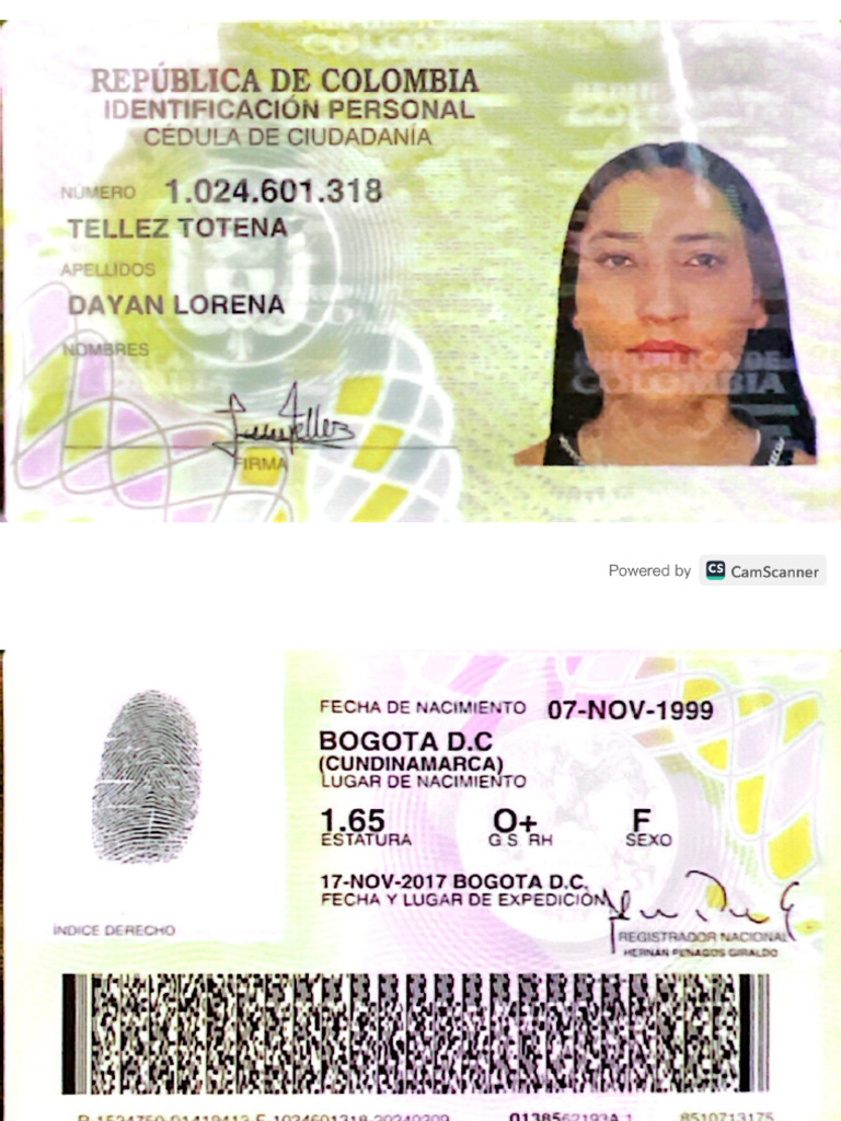 Cédula Lorena Tellez | PDF