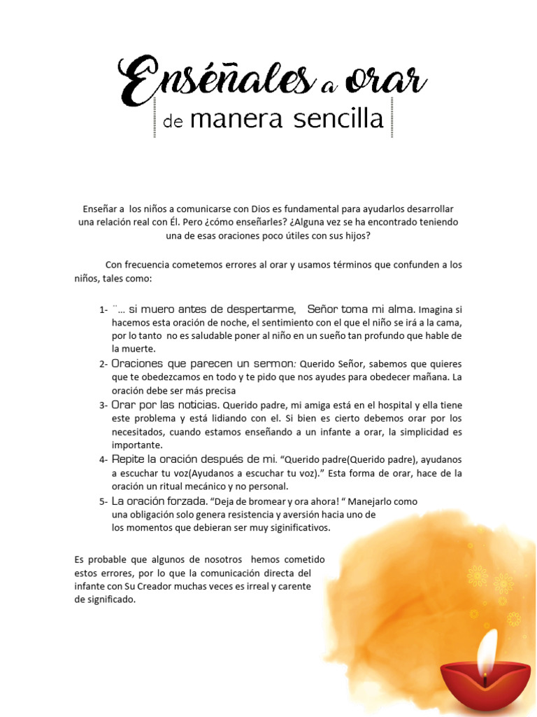 Cómo enseñar a orar a los niños | PDF | Oración | orador del Señor
