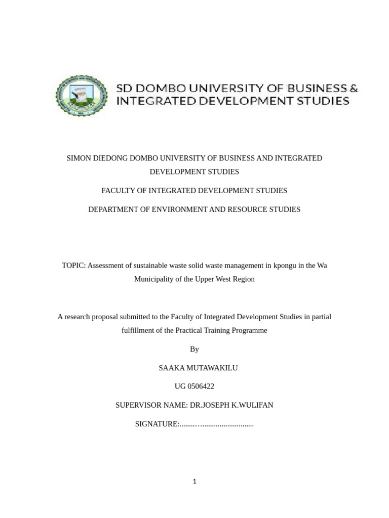 Saaka Mutawakilu Thesis | PDF | Waste Management | Waste