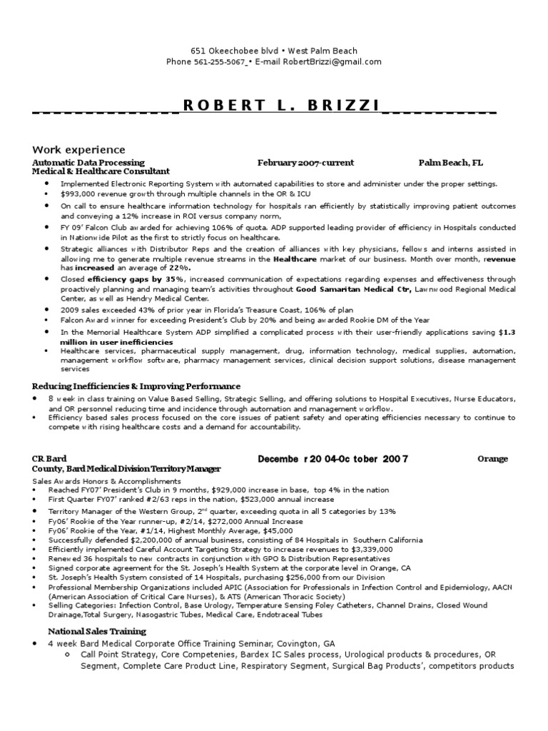 Robert L. BR Izzi | PDF | Health Care | Hospital